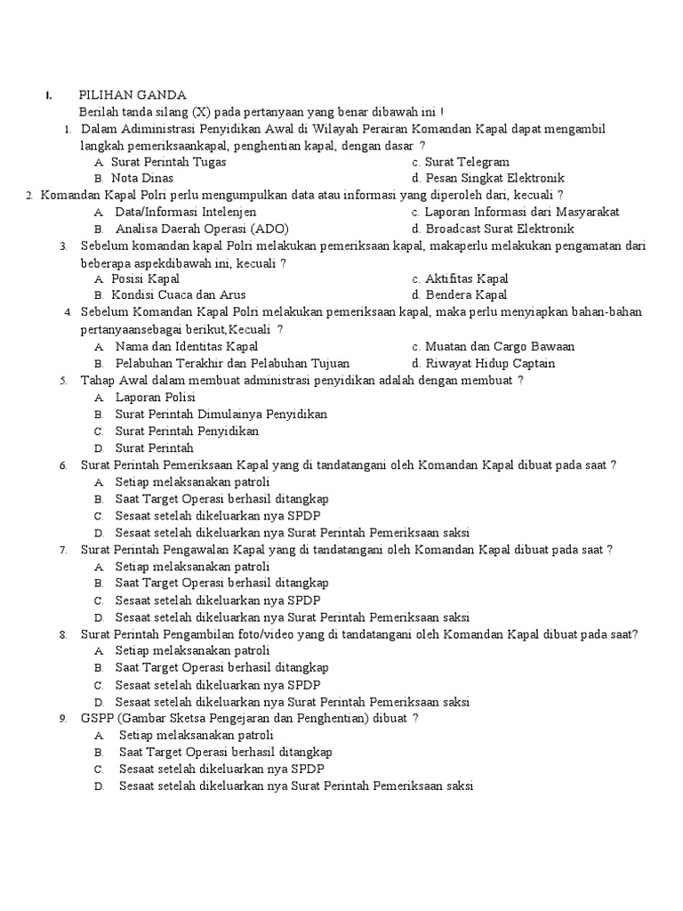 Soal Ujian Tertulis Pilihan Ganda | PDF | Sejarah