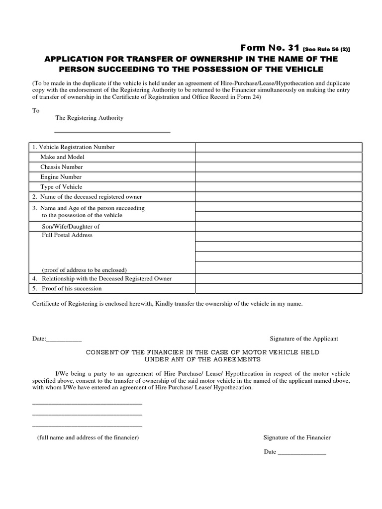 Form No 31 | Download Free PDF | Private Law | Civil Law (Common Law)