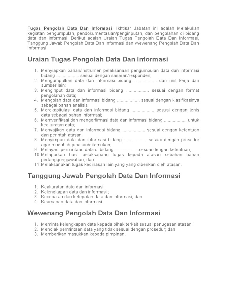 Tugas Pengolah Data Dan Informasi | PDF