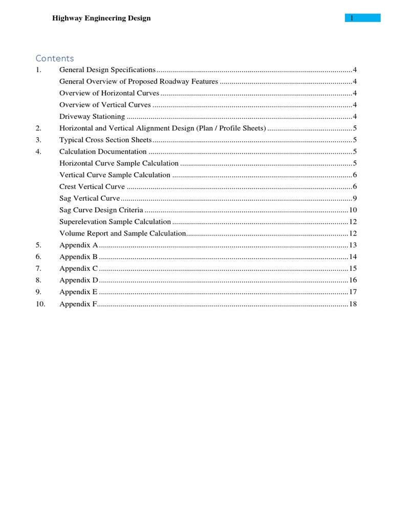 Full Report - Highway Design Project - 30!11!2021 | PDF | Transport ...