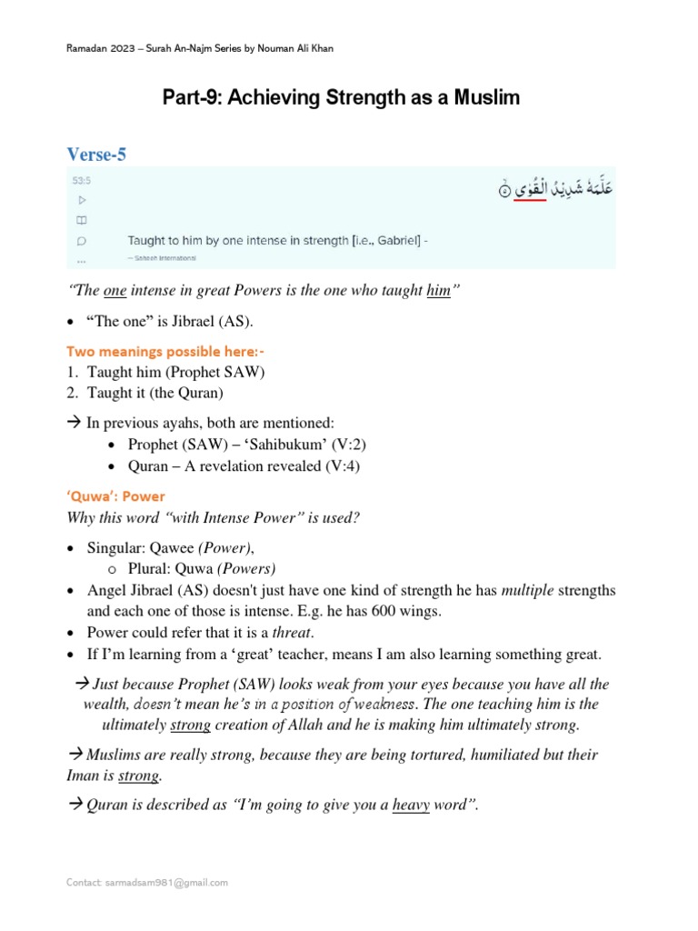 Achieving Strength As A Muslim | PDF | Quran | Islam