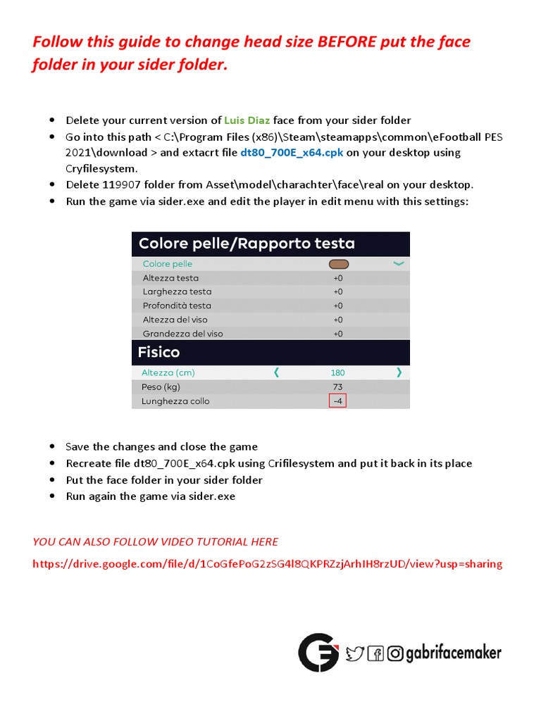 Head Resize Guide - Diaz | PDF