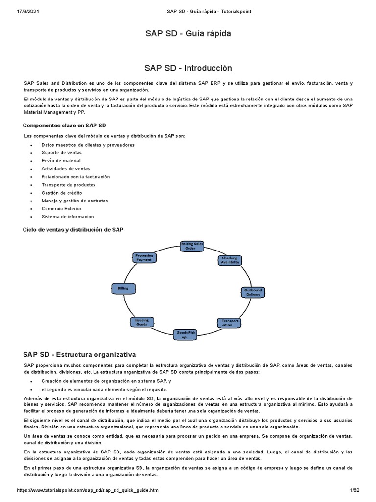 SAP SD - Guía Rápida - Tutorialspoint | PDF | Jerga corporativa | Economía Financiera