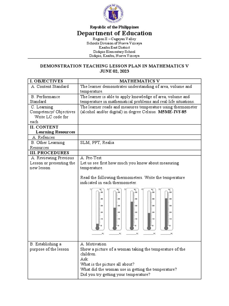 Math Lesson Plan | PDF