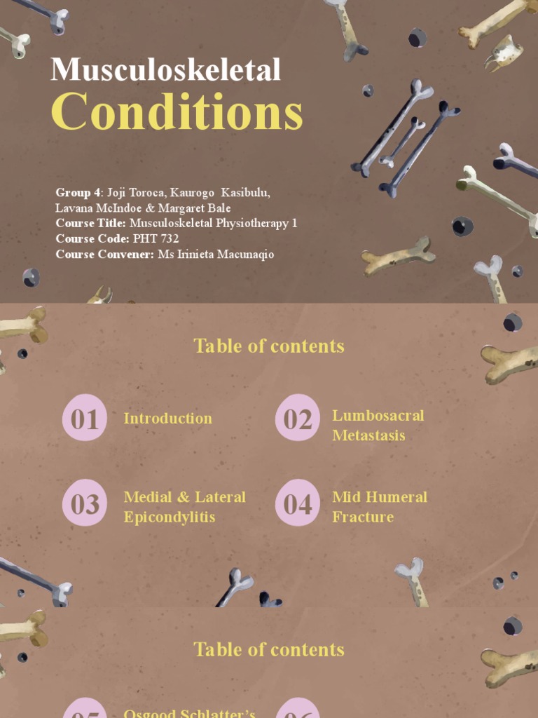 Overview of Musculoskeletal Conditions | PDF | Science & Mathematics