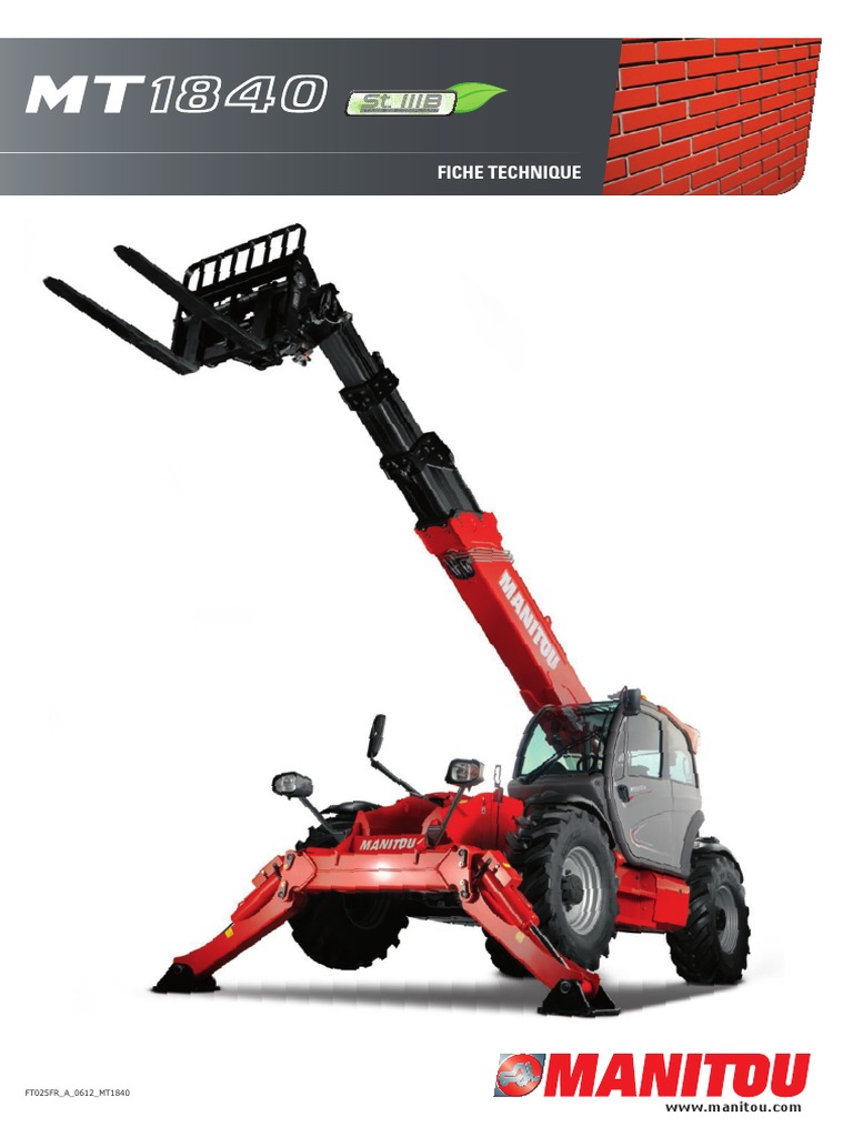 Fiche Technique Manitou MT 1840 | PDF