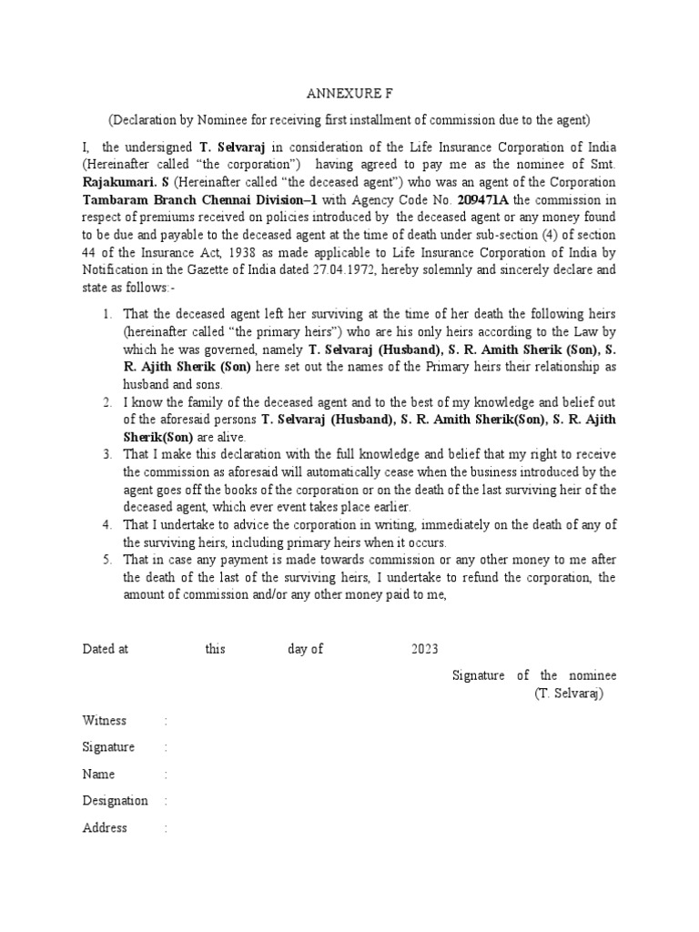 Annex Ure | PDF | Insurance | Inheritance