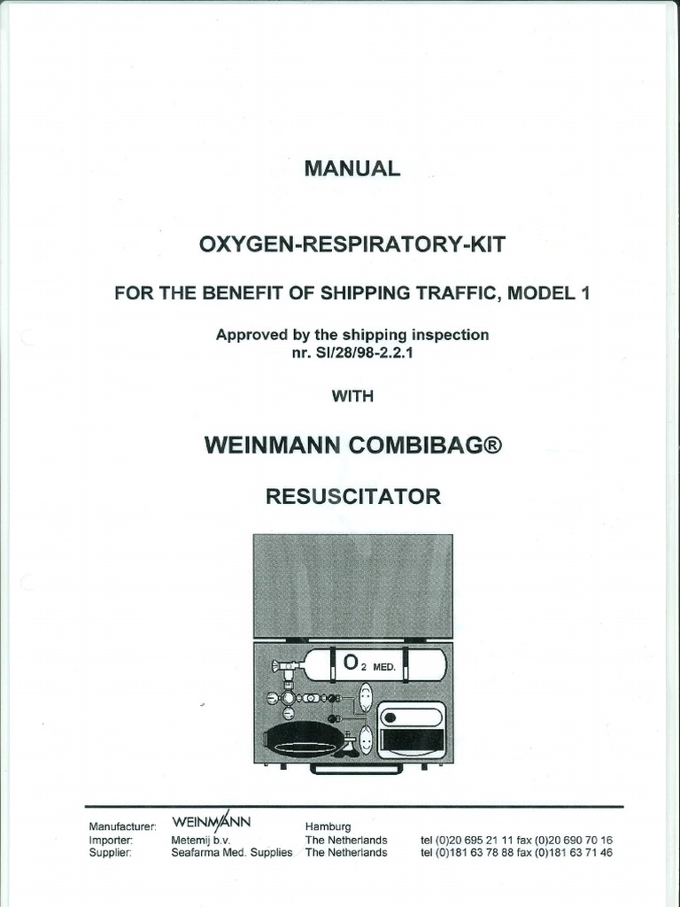 Oxygen Respiratory Kit With Weinmann Combibag Resuscitator | PDF