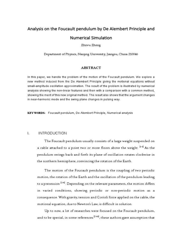 Foucault Pendulum Download Free Pdf Pendulum Latitude