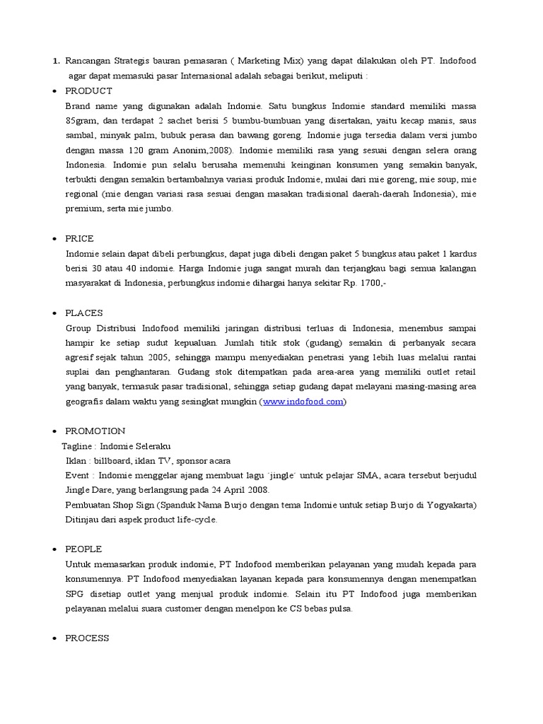 Rancangan Strategis Bauran Pemasaran | PDF