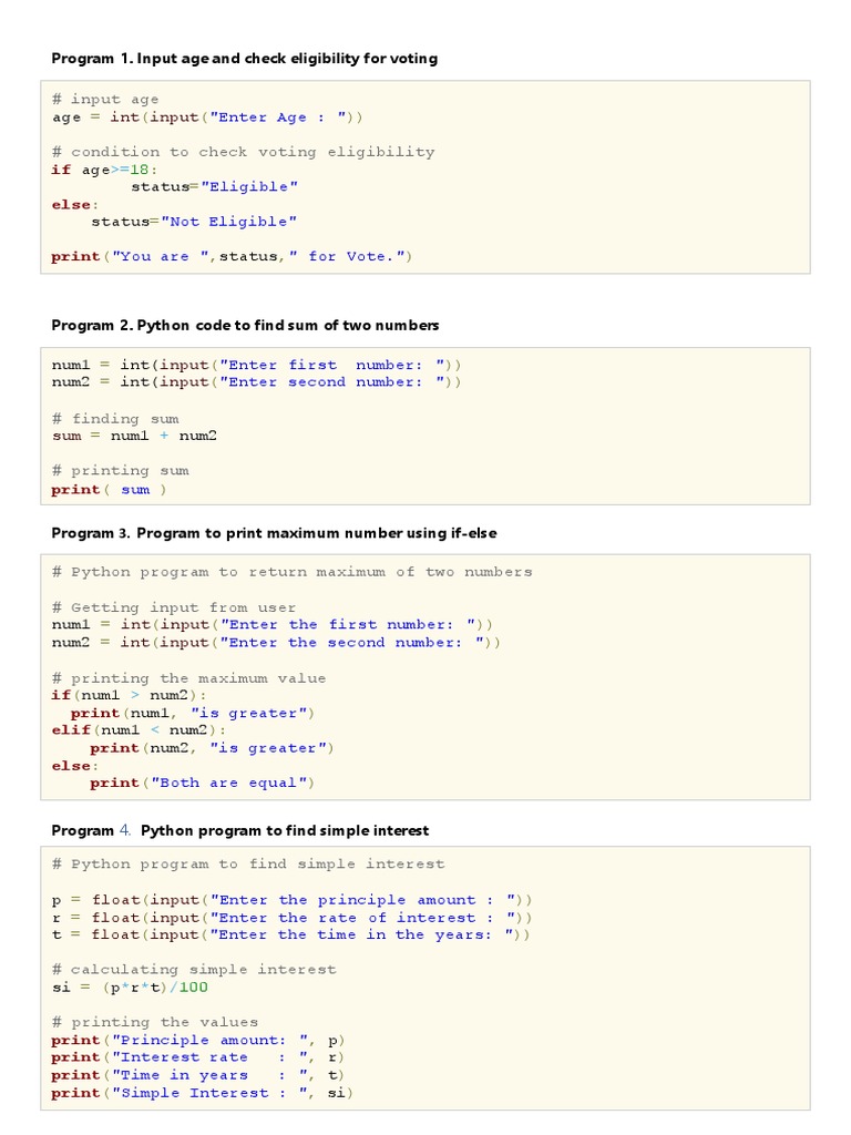 If Else: Int Input | PDF | Area | Computing