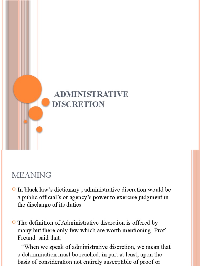 Administrative Discretion | PDF | Discretion | Judicial Review