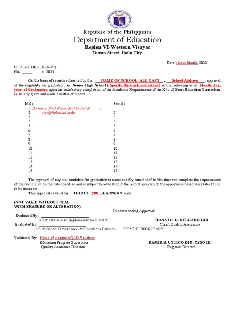 2023 SO Template | PDF | Government