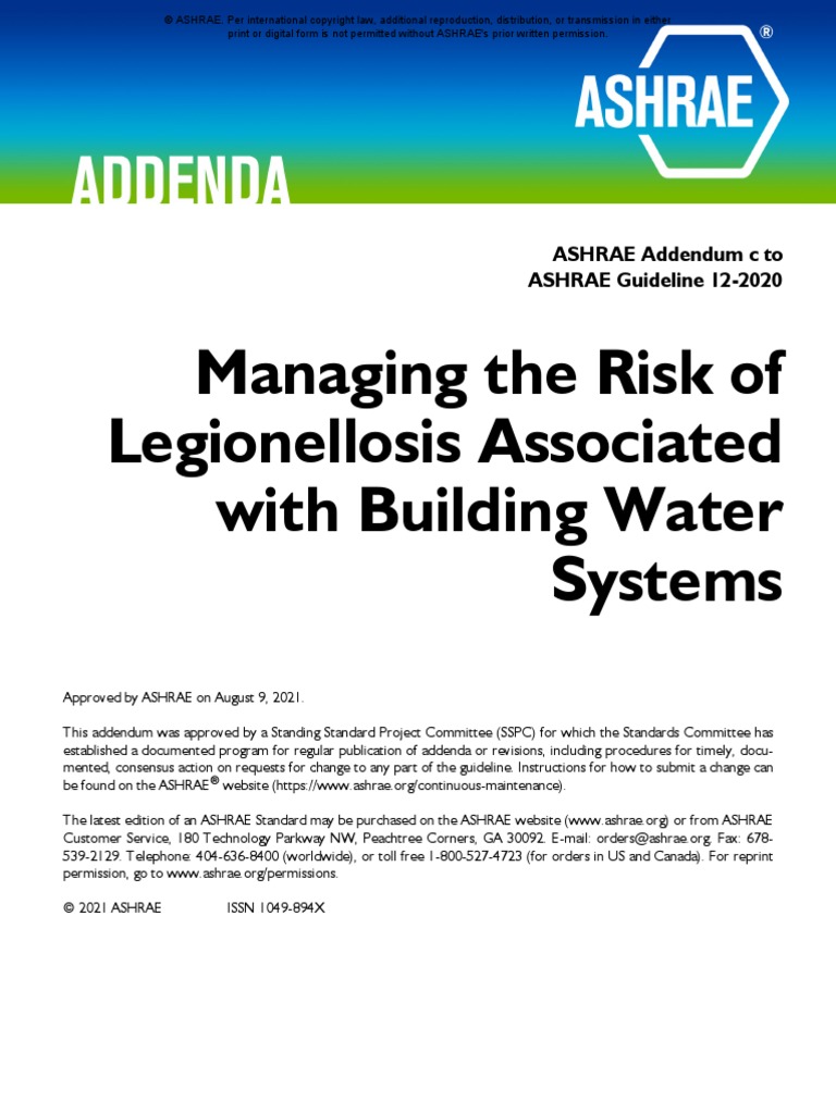 ASHRAE 2020 - Managing The Risk of Legionellosis Associated Building ...