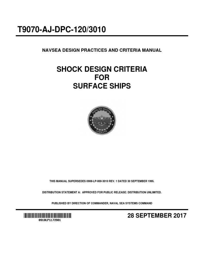 T9070-Aj-Dpc-120 - 3010 Shock Design Criteria For Surface Ships | PDF