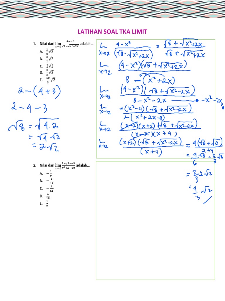 Latihan Soal Tka Limit | PDF