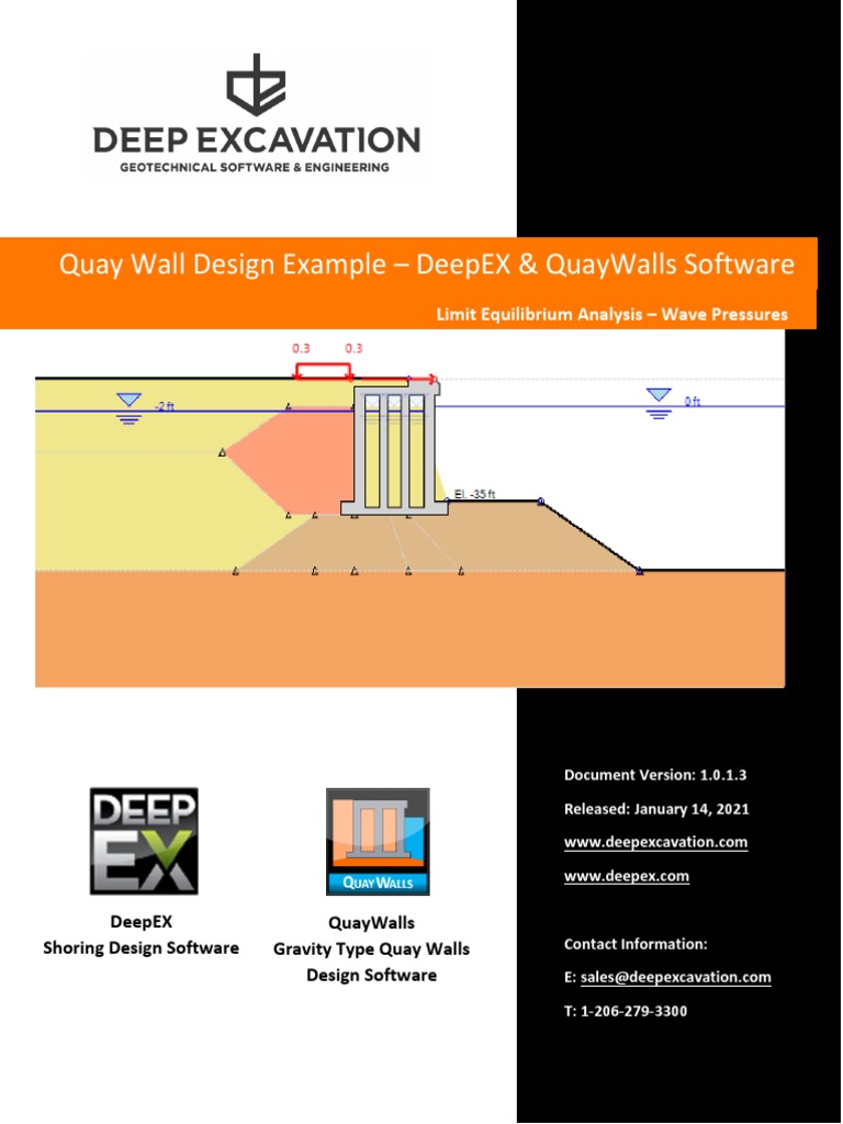 Quay Wall Design Using DeepEX Software | PDF | Computers