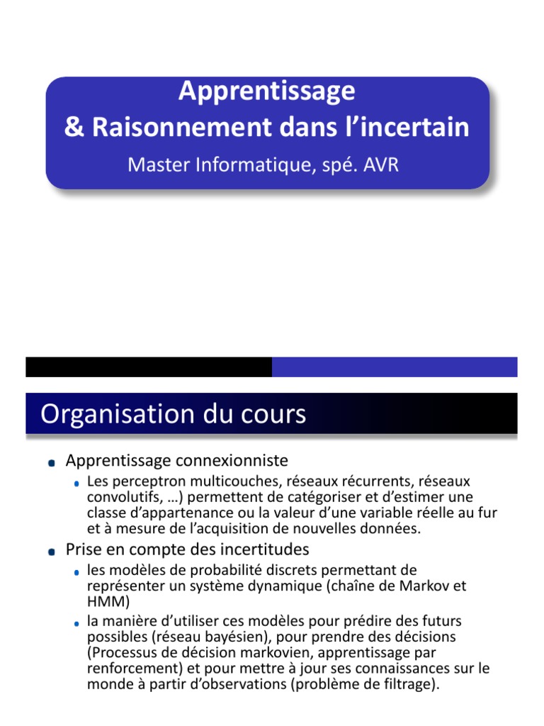Reconnaissance de formes et apprentissage | PDF | Apprentissage ...