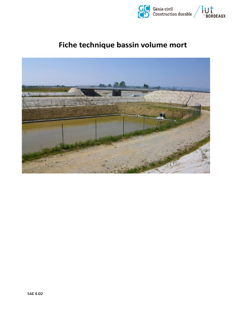Fiche Technique Bassin Volume Mort | PDF