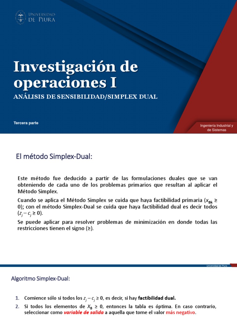 Método Simplex-Dual: Análisis y Ejemplos | PDF | Análisis matemático | Algoritmos y Estructuras ...