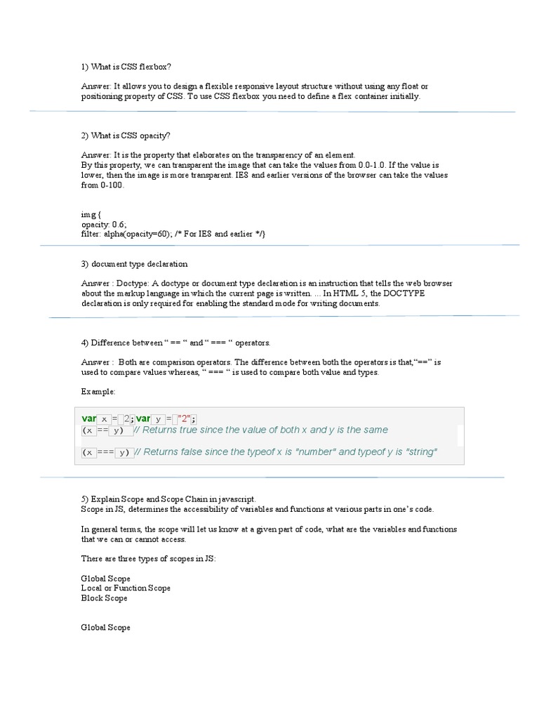 Javascript Interview Pdf Scope Computer Science Variable Computer Science