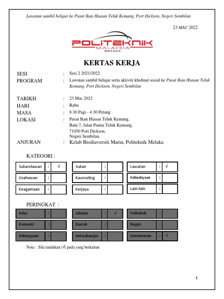PAPERWORK LAWATAN SAMBIL BELAJAR PUSAT Terumbu Karang Dan Ikan Hiasan ...