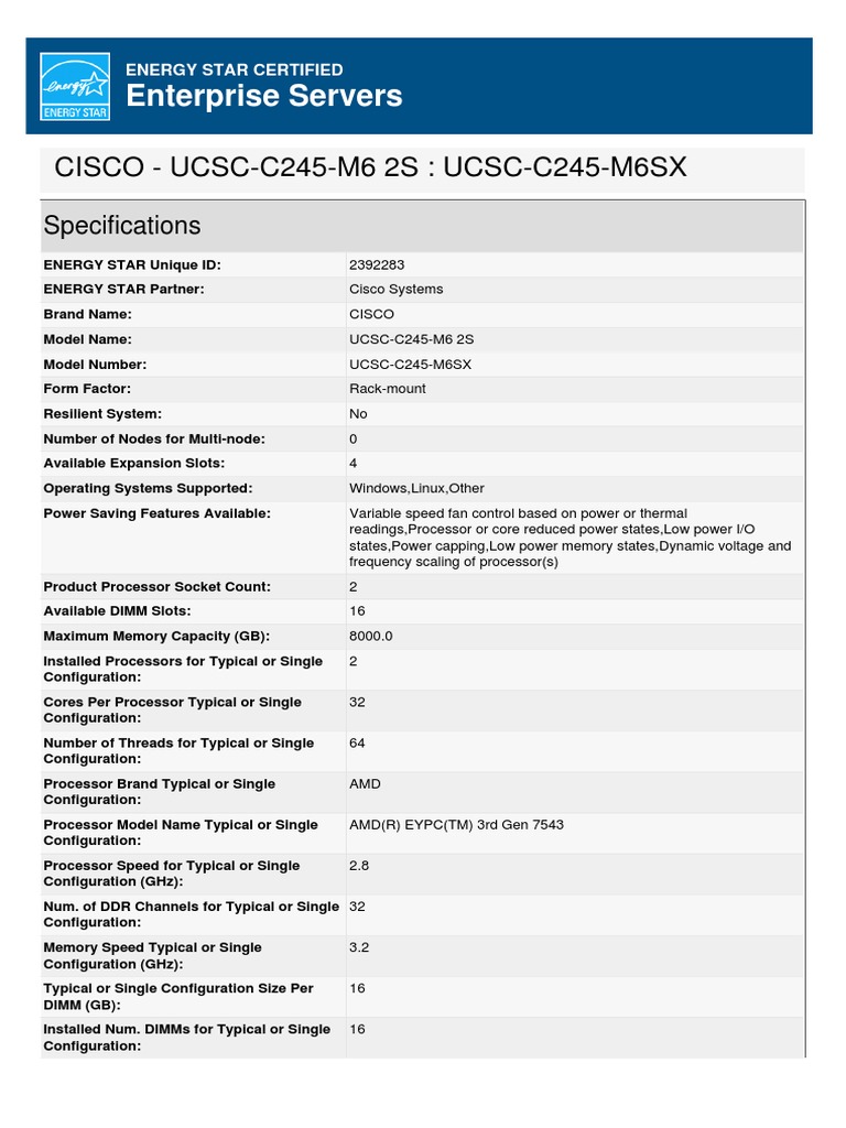 Cisco - Ucsc C245 M6 - 2S - Ucsc C245 M6SX 2023 05 04 | PDF | Central Processing Unit | 64 Bit ...