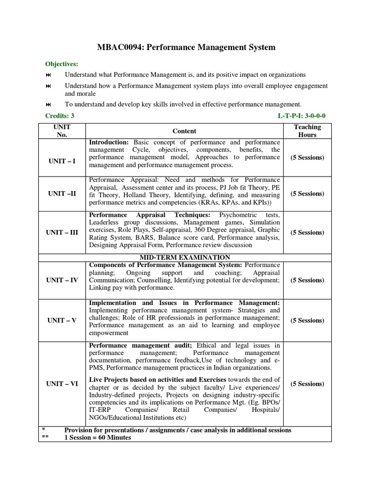 MBAC0094 Performance Management System | PDF | Performance Appraisal ...
