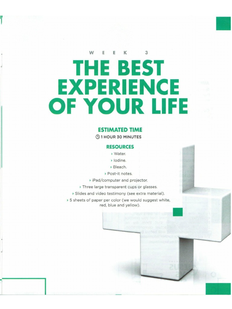 Week 3 The Best Experience of Your Life | PDF