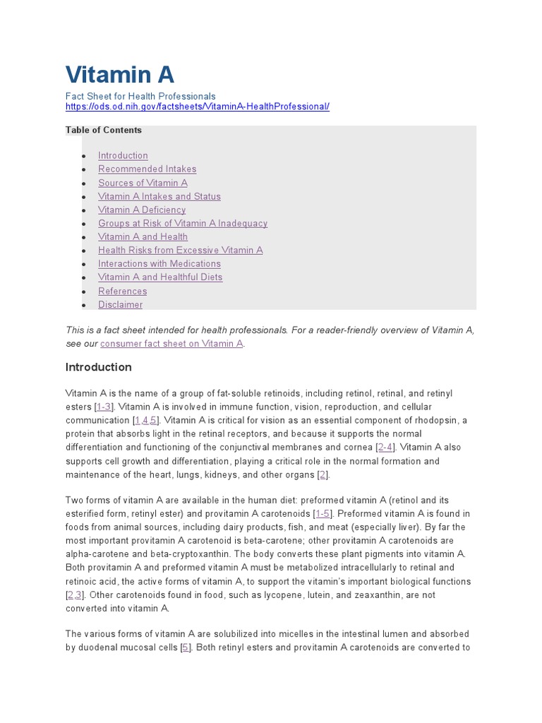 Vitamin A | PDF | Vitamin A | Vitamin