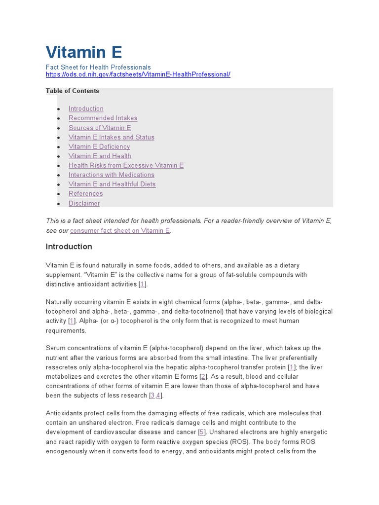 Vitamin E | PDF | Vitamin E | Vitamin