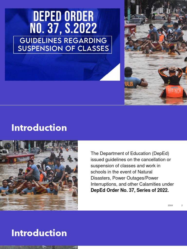Suspension of Classes - Deped Order No. 37, S. 2022 | PDF | Typhoon ...