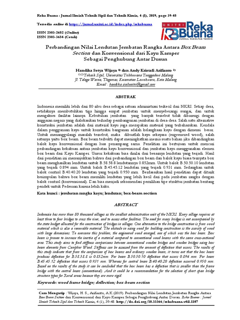 Lendutan Jembatan Box Beam vs Konvensional | PDF