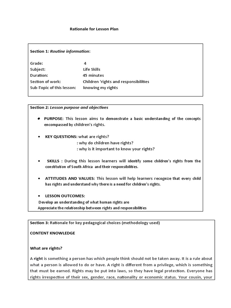 Grade 4 Life Skills: Children's Rights | PDF | Learning | Rights