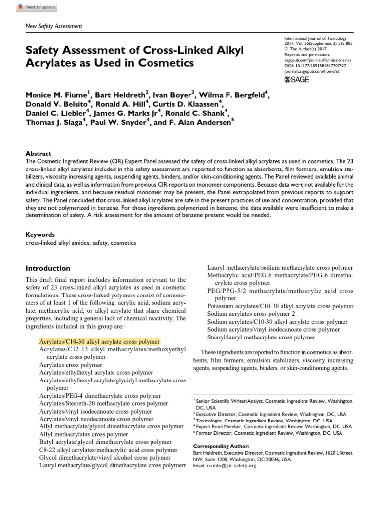 SA Acrylates C10-3 - Alkyl Acrylate | PDF