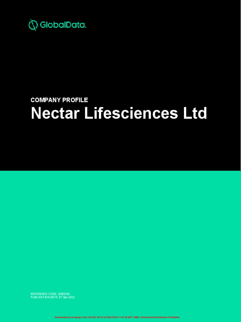 Nectar Lifesciences LTD Company Profile | PDF | Dividend | Revenue