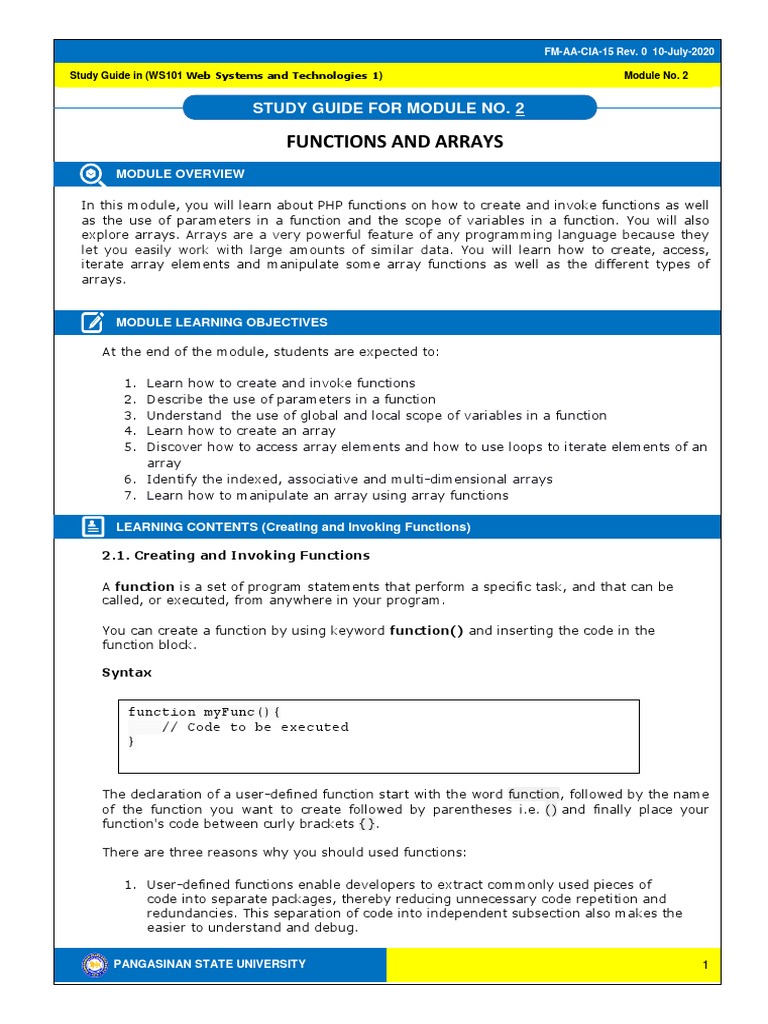 WS 101 - SG2 | PDF | Parameter (Computer Programming) | Scope (Computer Science)