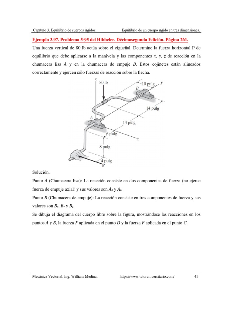 Equilibrio de Un Cuerpo Rigido en Tres Dimensiones 07 | PDF | Vector Euclidiano | Fuerza
