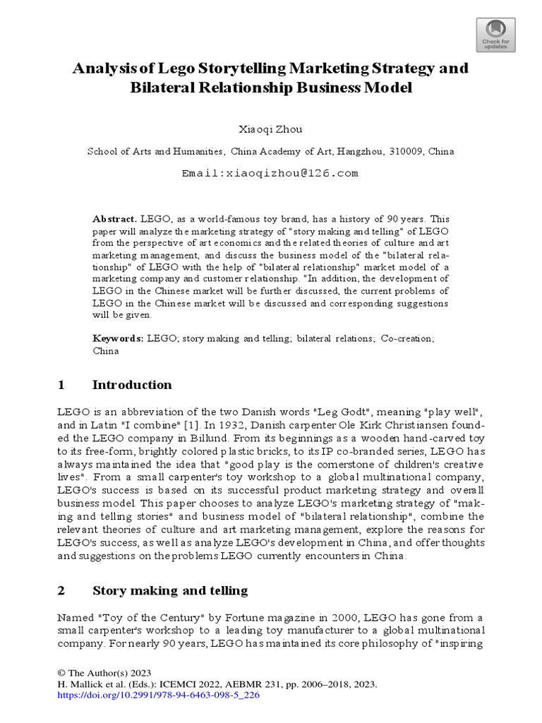 Analysis of Lego Storytelling Marketing Strategy and Bilateral Relationship Business Model | PDF ...