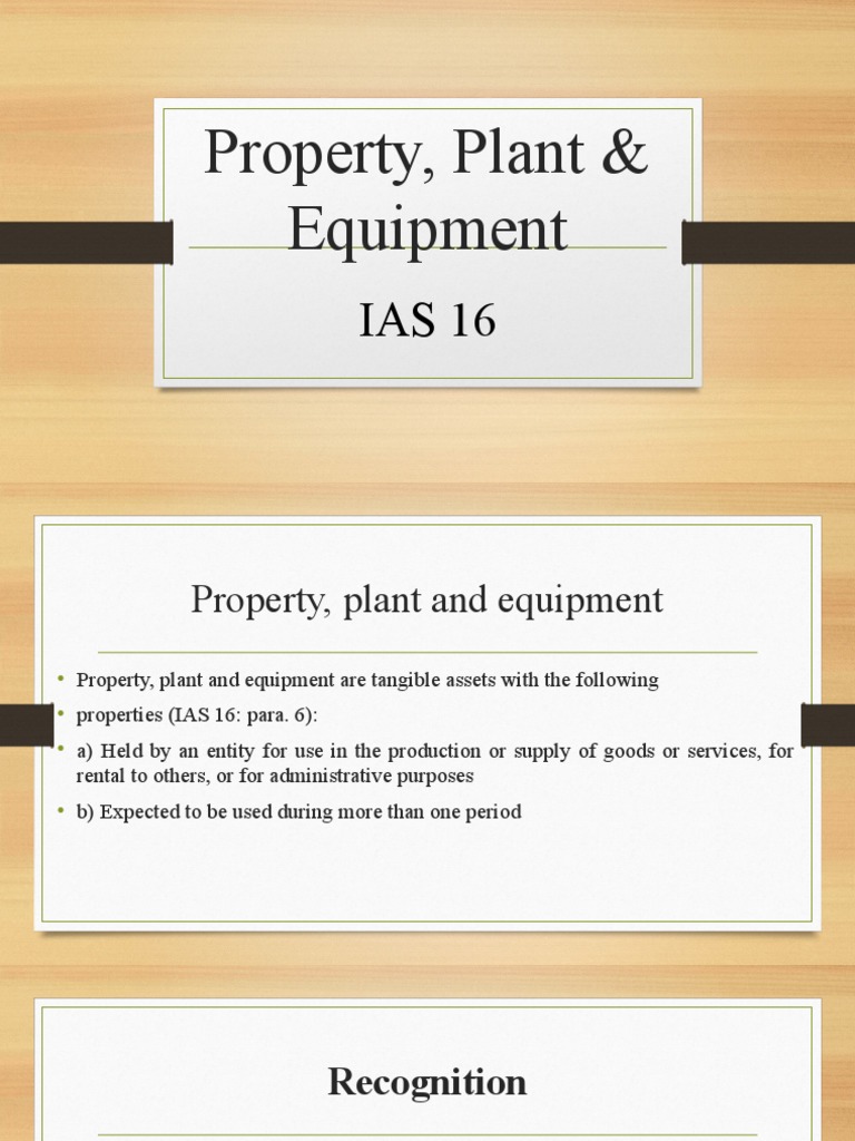 Understanding IAS 16: Property, Plant, Equipment | PDF | Depreciation ...