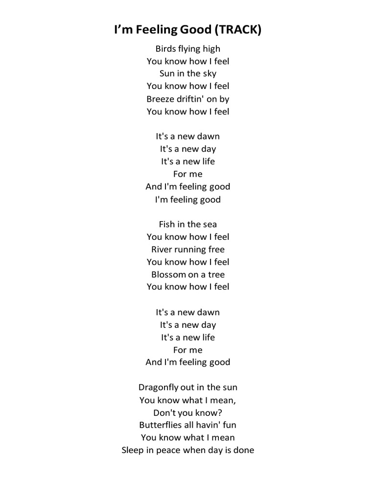 I'm Feeling Good | PDF