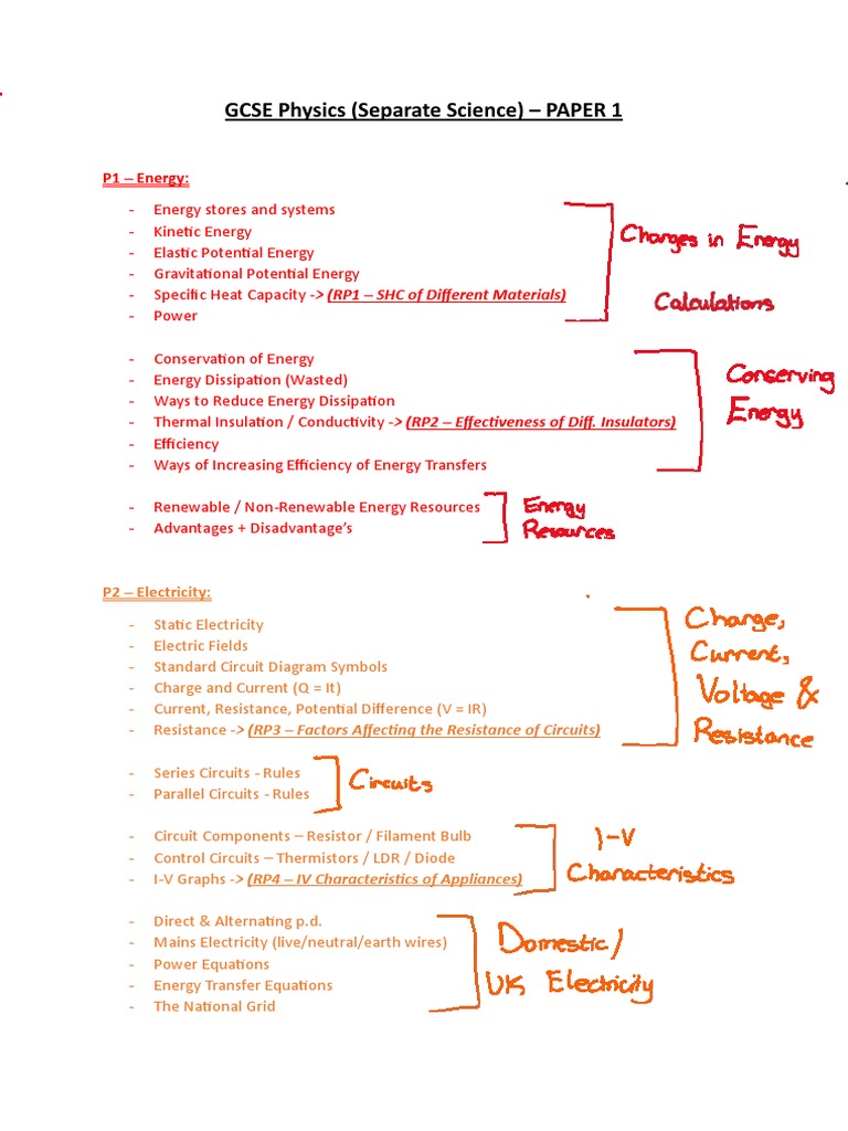 GCSE Physics Paper 1 Overview | PDF | Teaching Methods & Materials ...