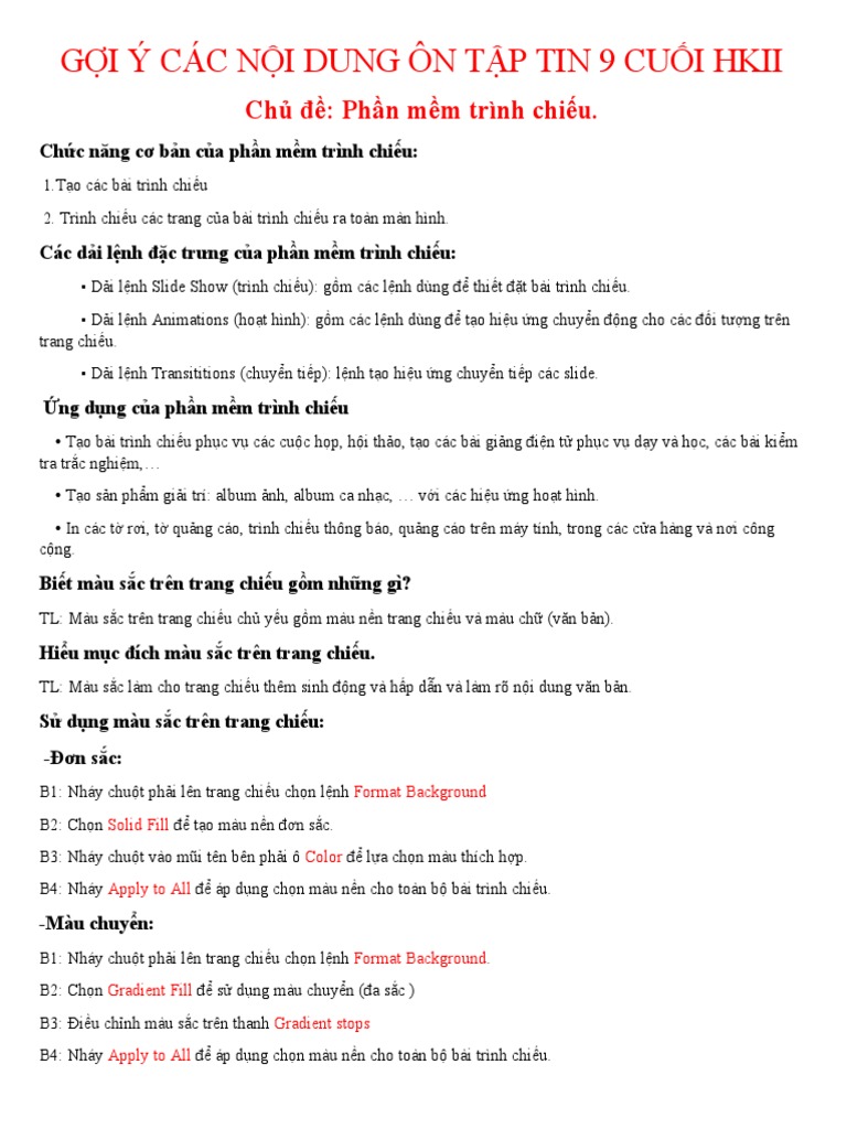 GỢI Ý ÔN TẬP TIN 9 CUỐI HKII | PDF