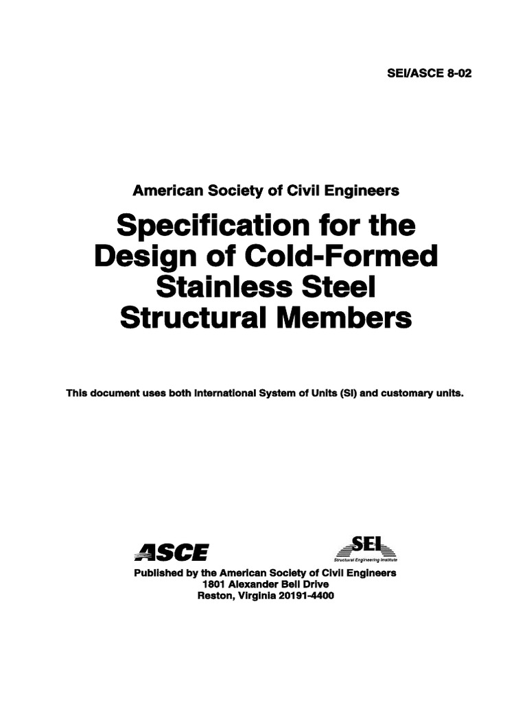 ASCE-8-02 - Specification For The Design of Cold-Formed Stainless Steel ...