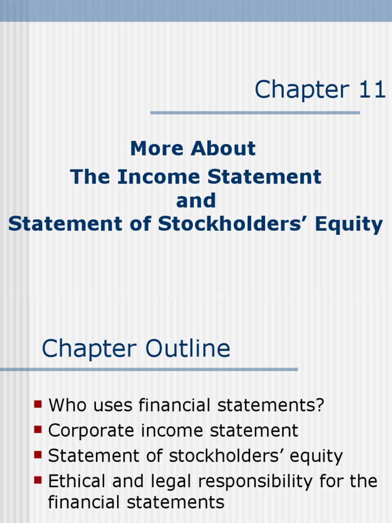 Income Statement & Stockholders' Equity Guide | PDF | Business