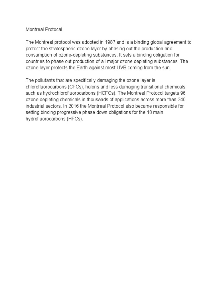 Montreal Protocal | PDF