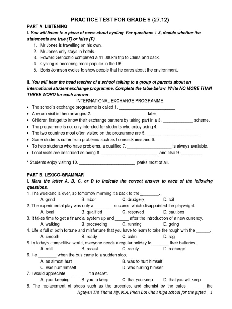 Practice Test 27.12 | PDF | Rituals | Sharks
