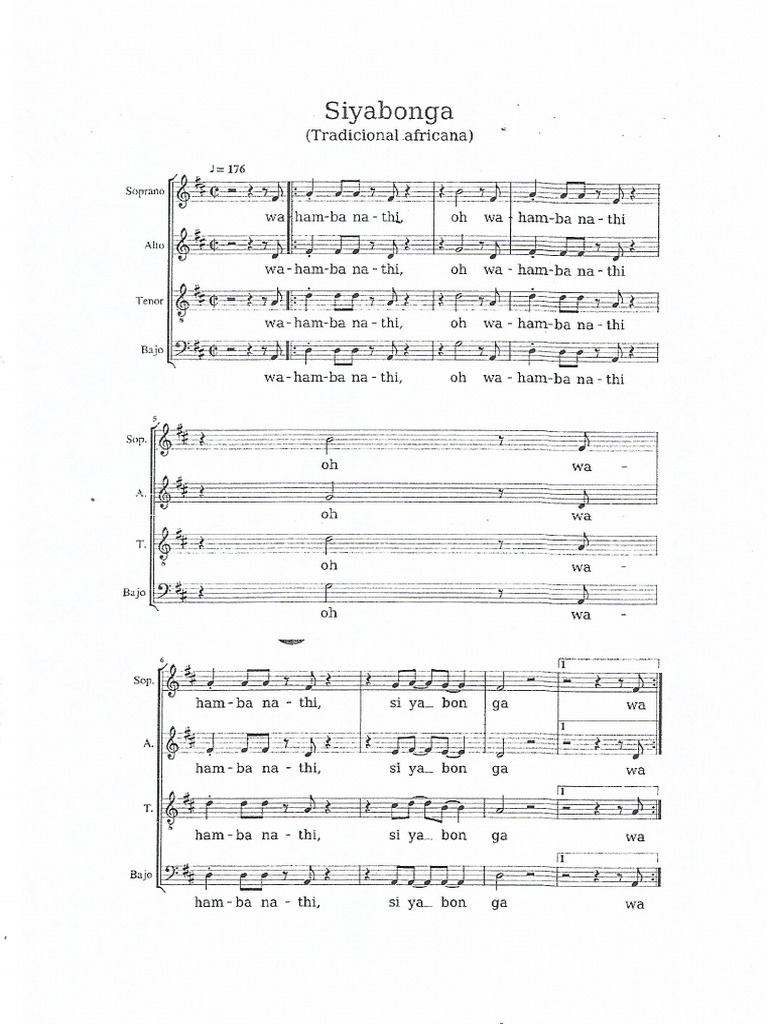 Siyabonga - Tradicional Africana 1. | PDF