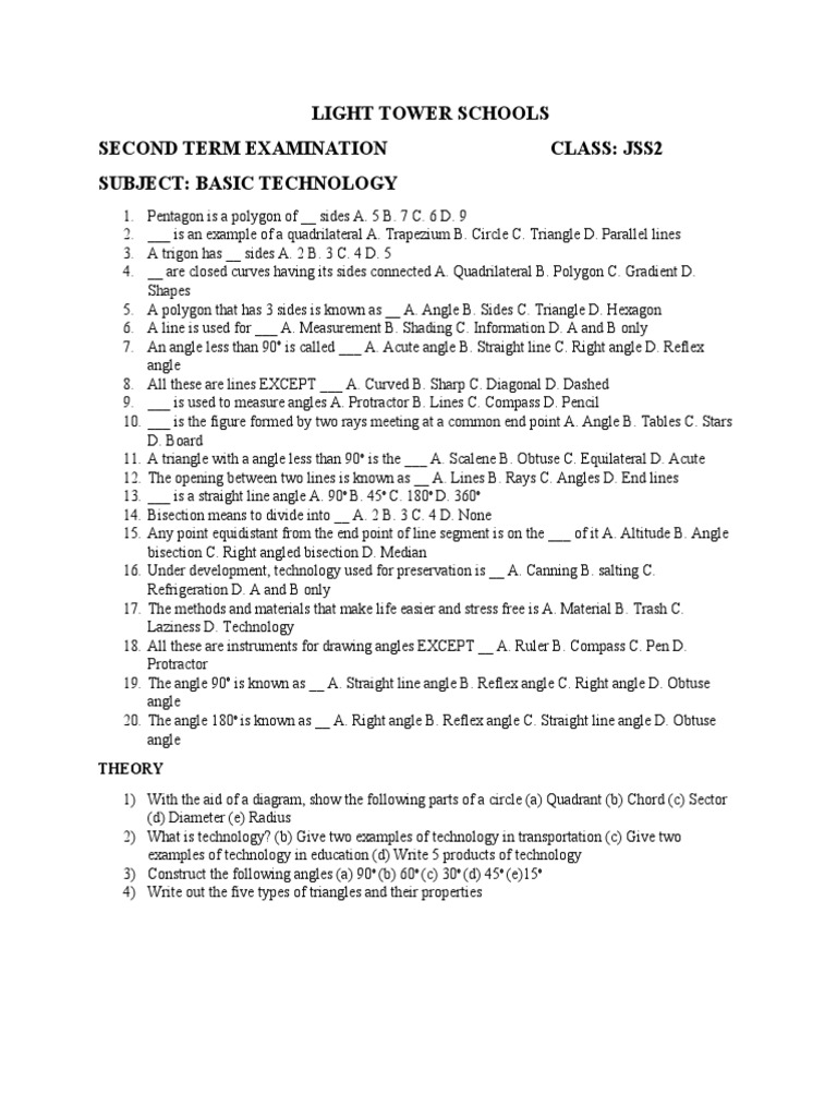 Basic Tech JS2 | PDF | Triangle | Angle