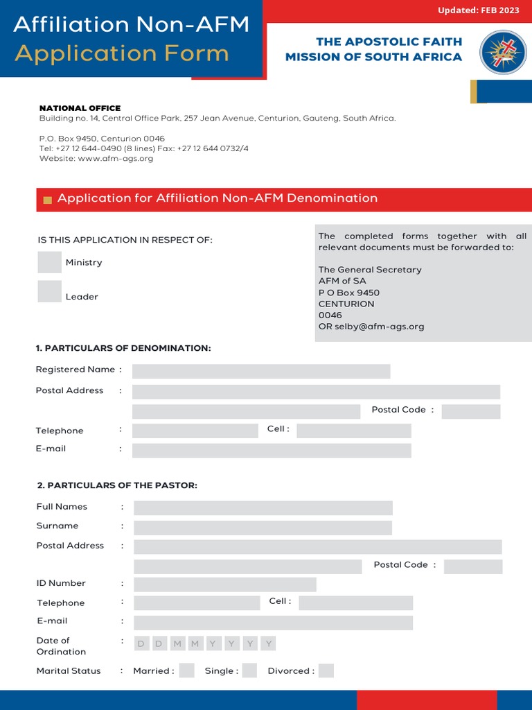 Application For Affiliation Non AFM Denomination E 230330 125004 | PDF